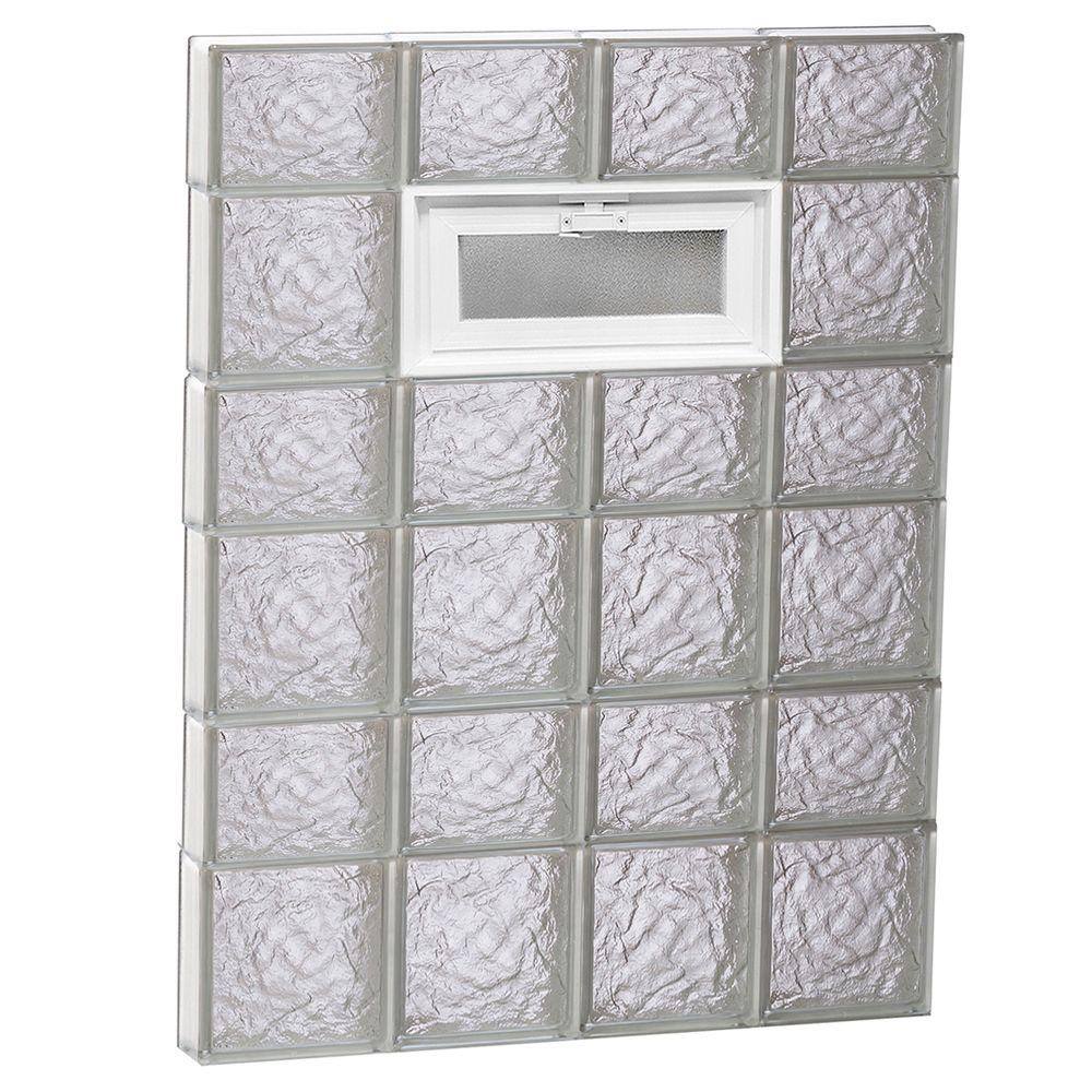 Clearly Secure 31 in. x 40.5 in. x 3.125 in. Frameless Ice Pattern ...