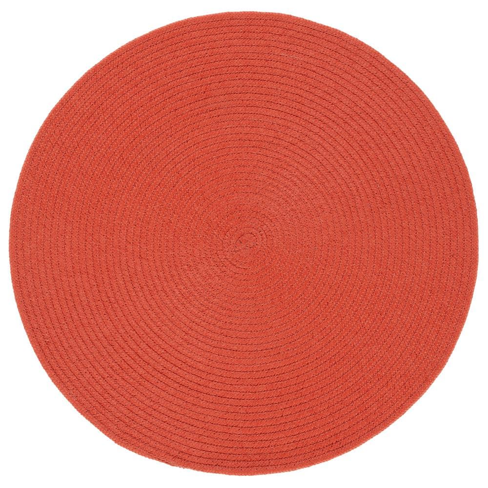 SAFAVIEH Braided Rust 4 ft. x 4 ft. Abstract Round Area Rug BRD402P-4R ...