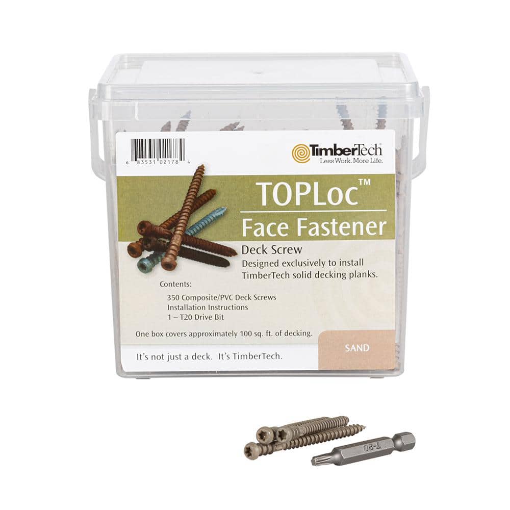 TimberTech TOPLoc Composite Deck Screw for Fascia Sand 100 sq. ft. (350 ...