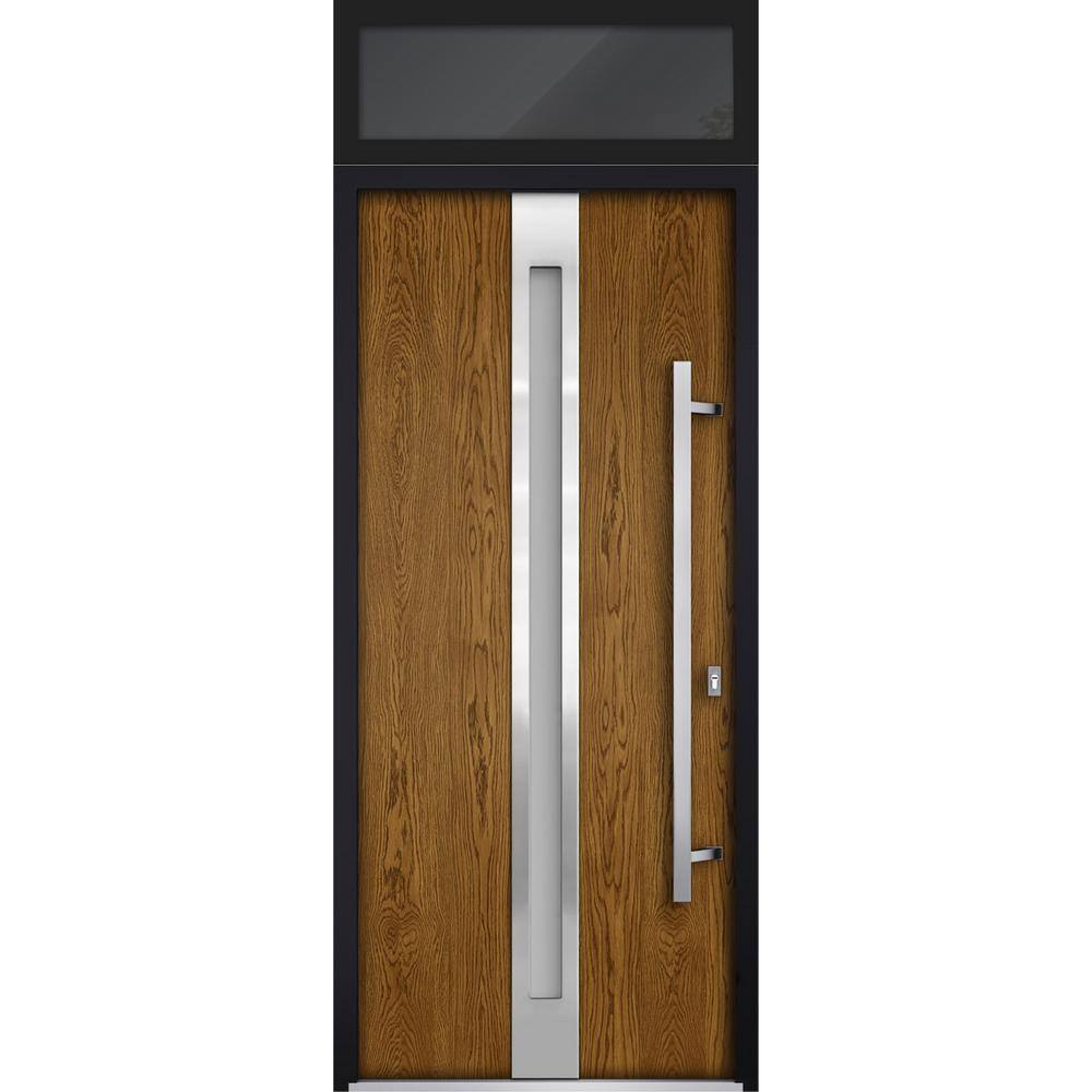 VDOMDOORS 36 in. x 96 in. Left-Hand/Inswing Transom Frosted Glass ...