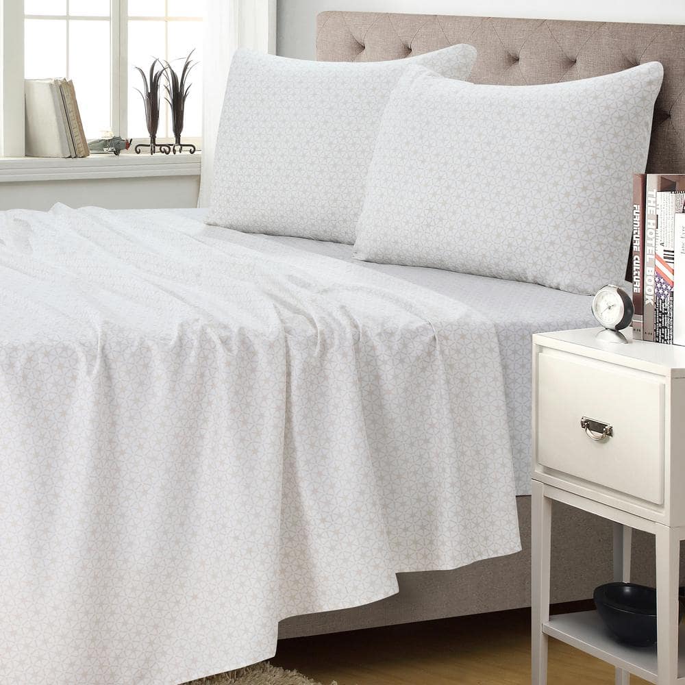 Harper Lane Lynx 4-Piece Beige Microfiber Sheet Set Full 19132 - The ...