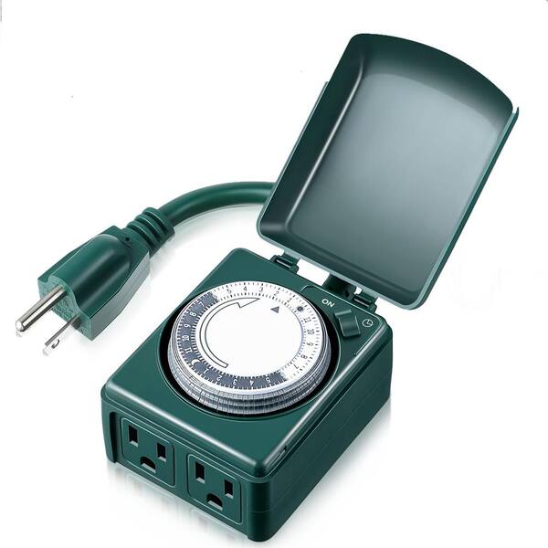 Vrbgify 24 Hour Heavy Duty Mechanical Outlet Countdown Timer Plug with ...