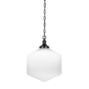 Orleans 40-Watt 1-Light Matte Black Shaded Mini Pendant Light with ...