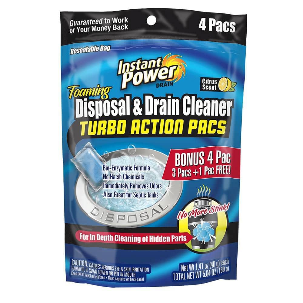 Instant Power Foaming Disposal and Drain Cleaner 4 Pack 1509 - The Home ...