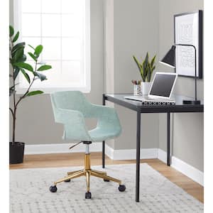 Lumisource Margarite Fabric Adjustable Height Task Chair in Grey Fabric ...