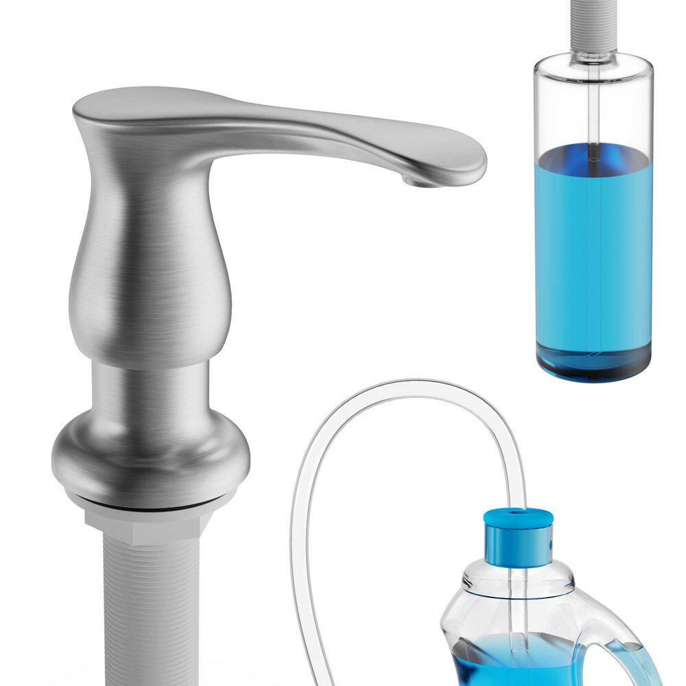 PRIMEPLUS Brushed Nickel Kitchen Soap and Lotion Dispenser, Built-in ...