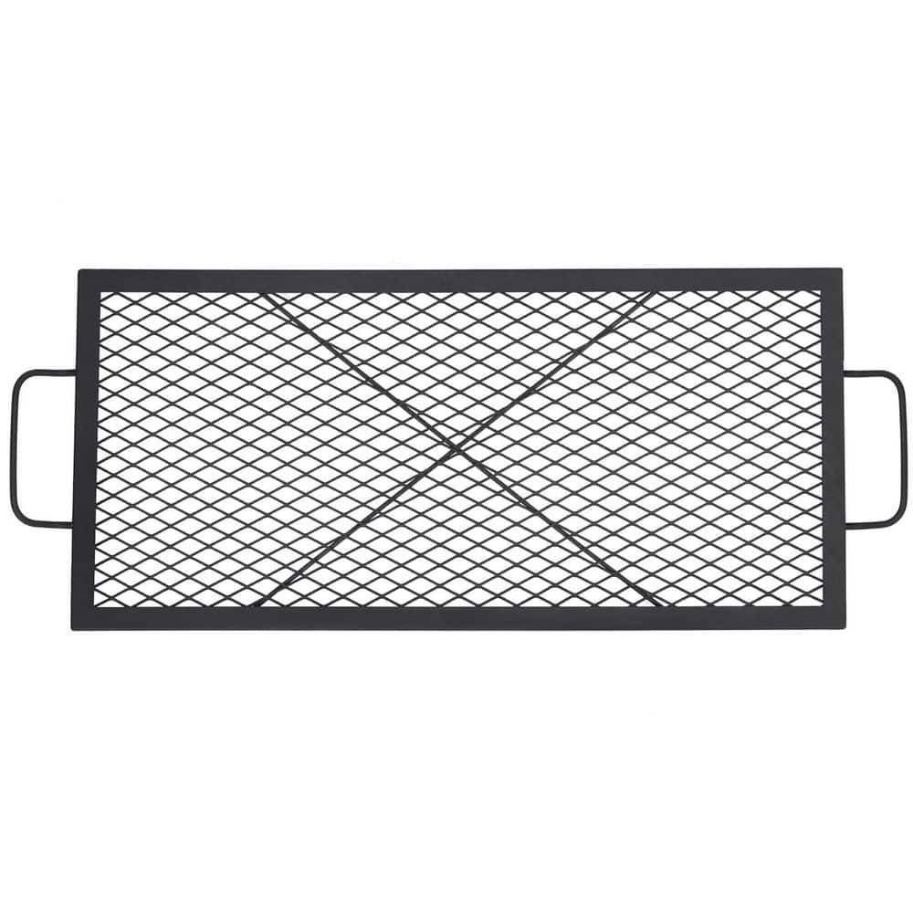 Garvee 44 in. x 15 in. Rectangle Cooking Grate for Fire Pit, Cross ...