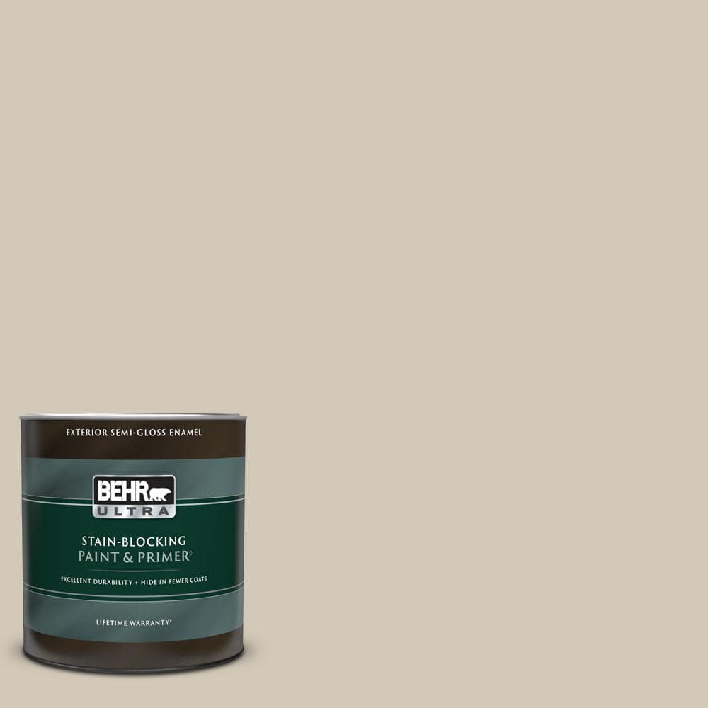 BEHR ULTRA 1 qt. #750C-3 Sandstone Cliff Semi-Gloss Enamel Exterior ...