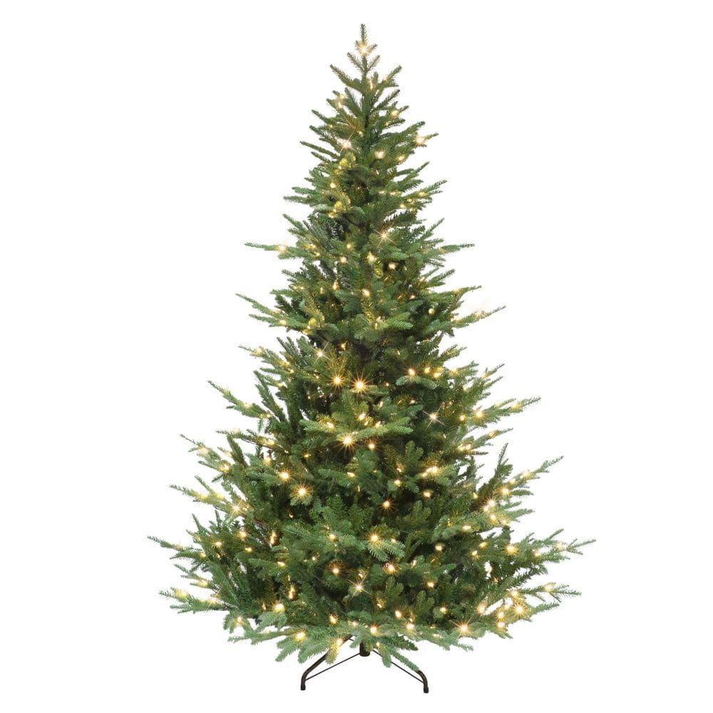Puleo International 7.5 ft. Pre-Lit Sacramento Fir Artificial Christmas ...
