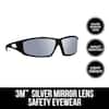 3M Safety Eyewear Glasses Black Frame with Gray Accent Silver Mirror ...