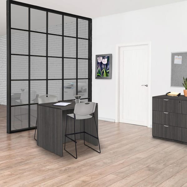 Regency Legacy 36 in. Ash Grey Stand Up Back to Back Desk / Desk ...
