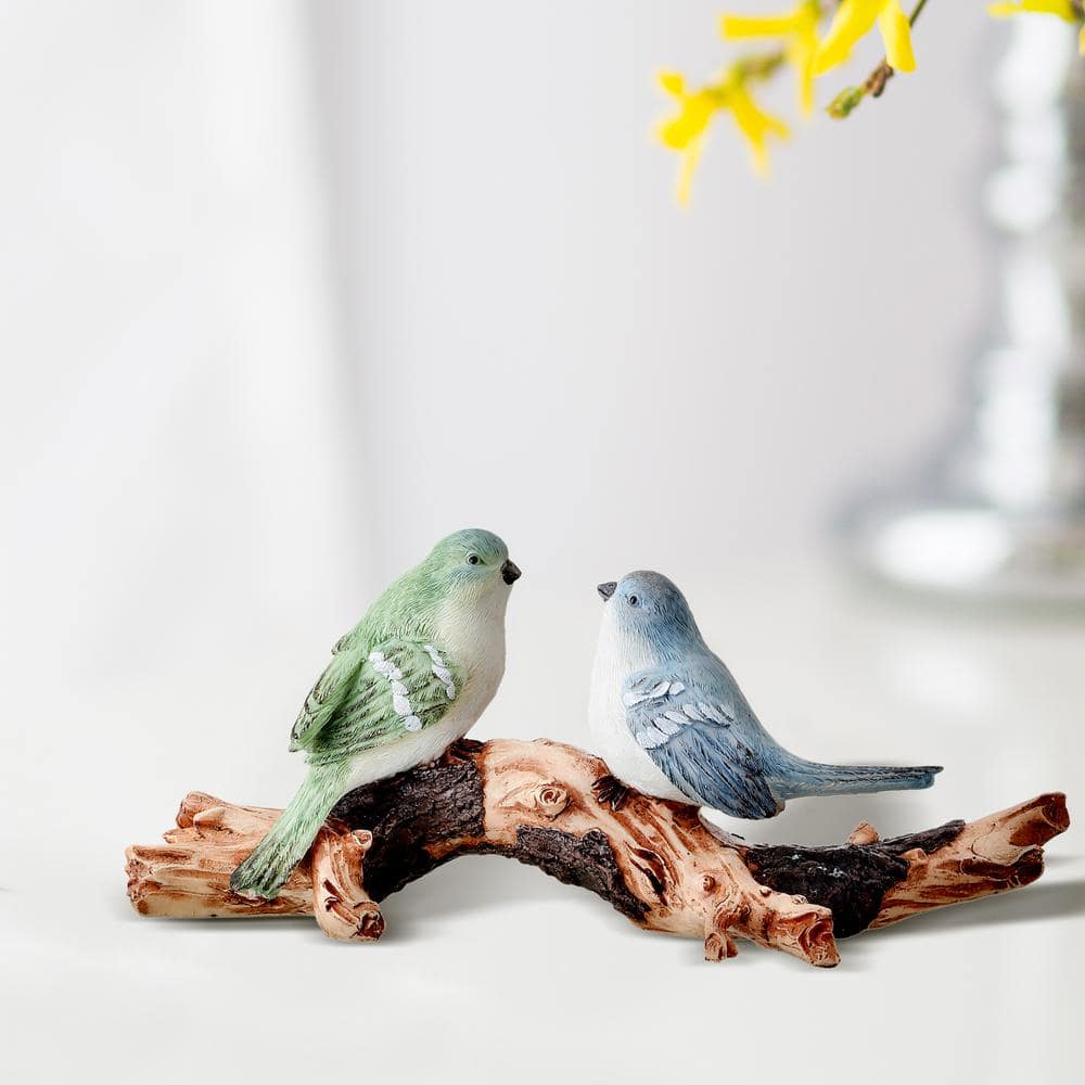 Regency International 5.5 in Blue Resin Bird Couple on Branch MT24443 ...