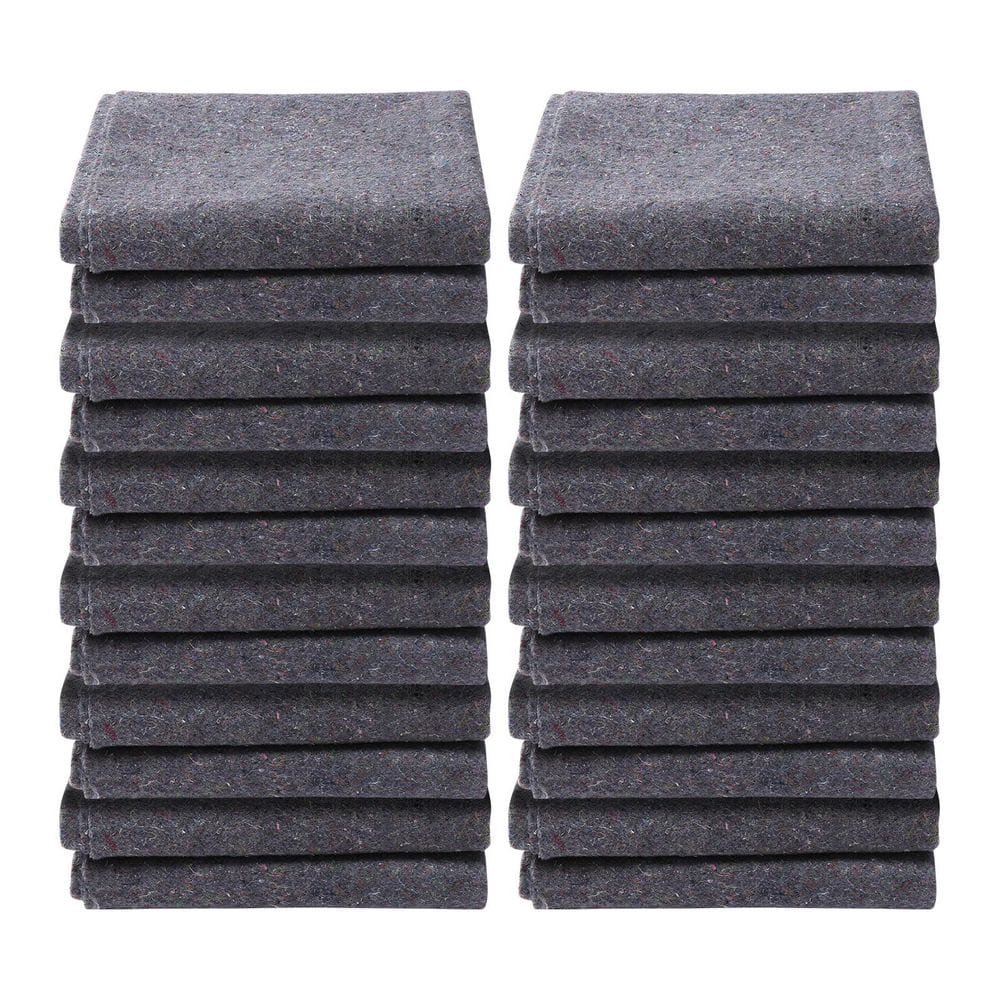 SKYSHALO 72 in. x 54 in. Moving Blankets. 21 lbs./dz. 12-Packs Heavy ...