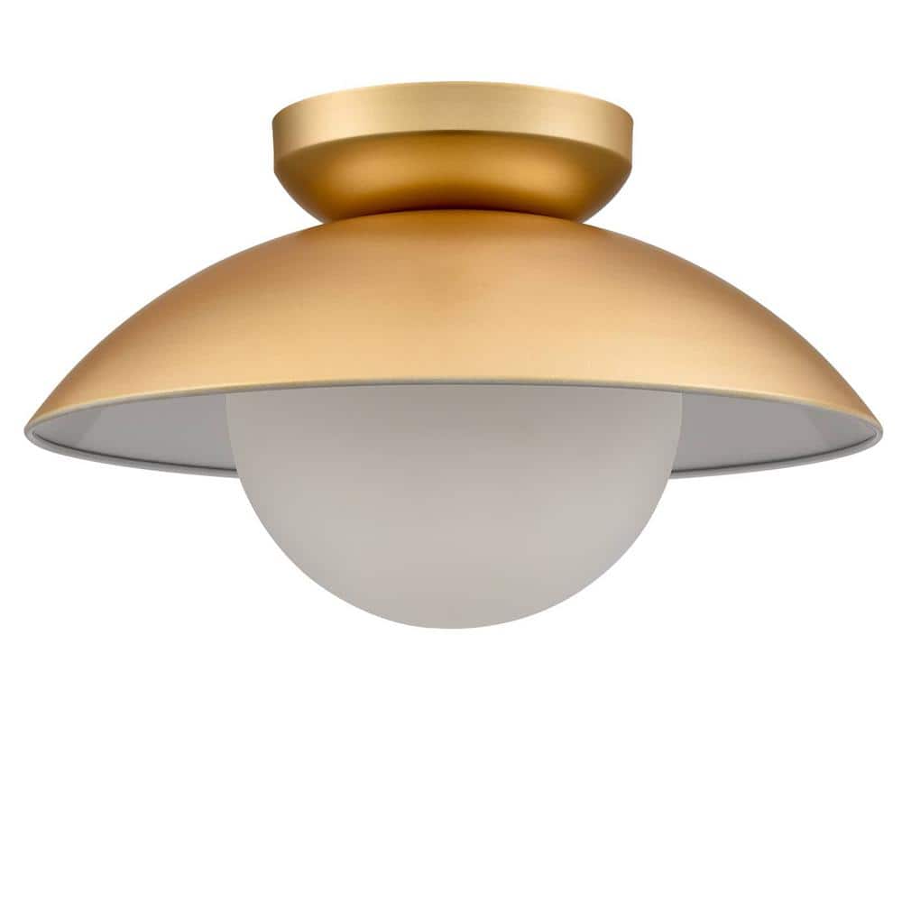 CLAXY 13 in. 1-Light Gold Flush Mount with No Glass Shade and No Bulbs ...