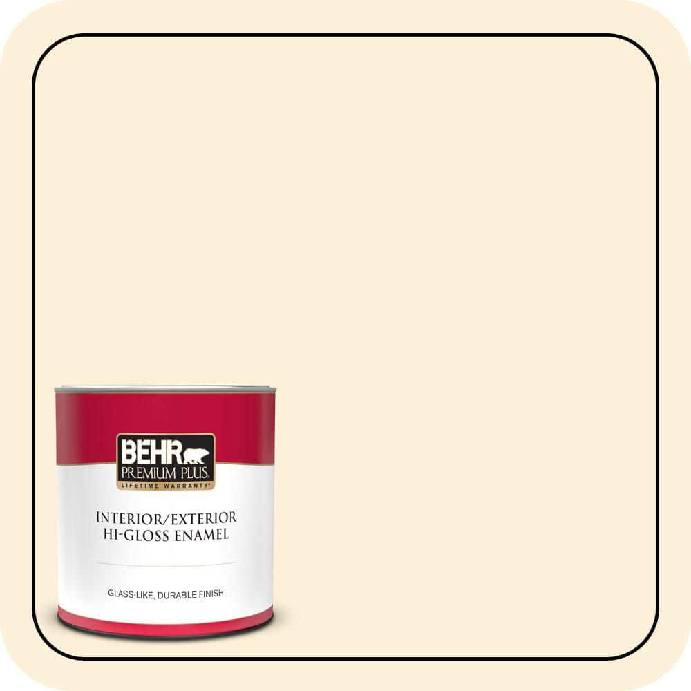 BEHR PREMIUM PLUS 1 qt. #320A-1 Eggnog Hi-Gloss Enamel Interior ...