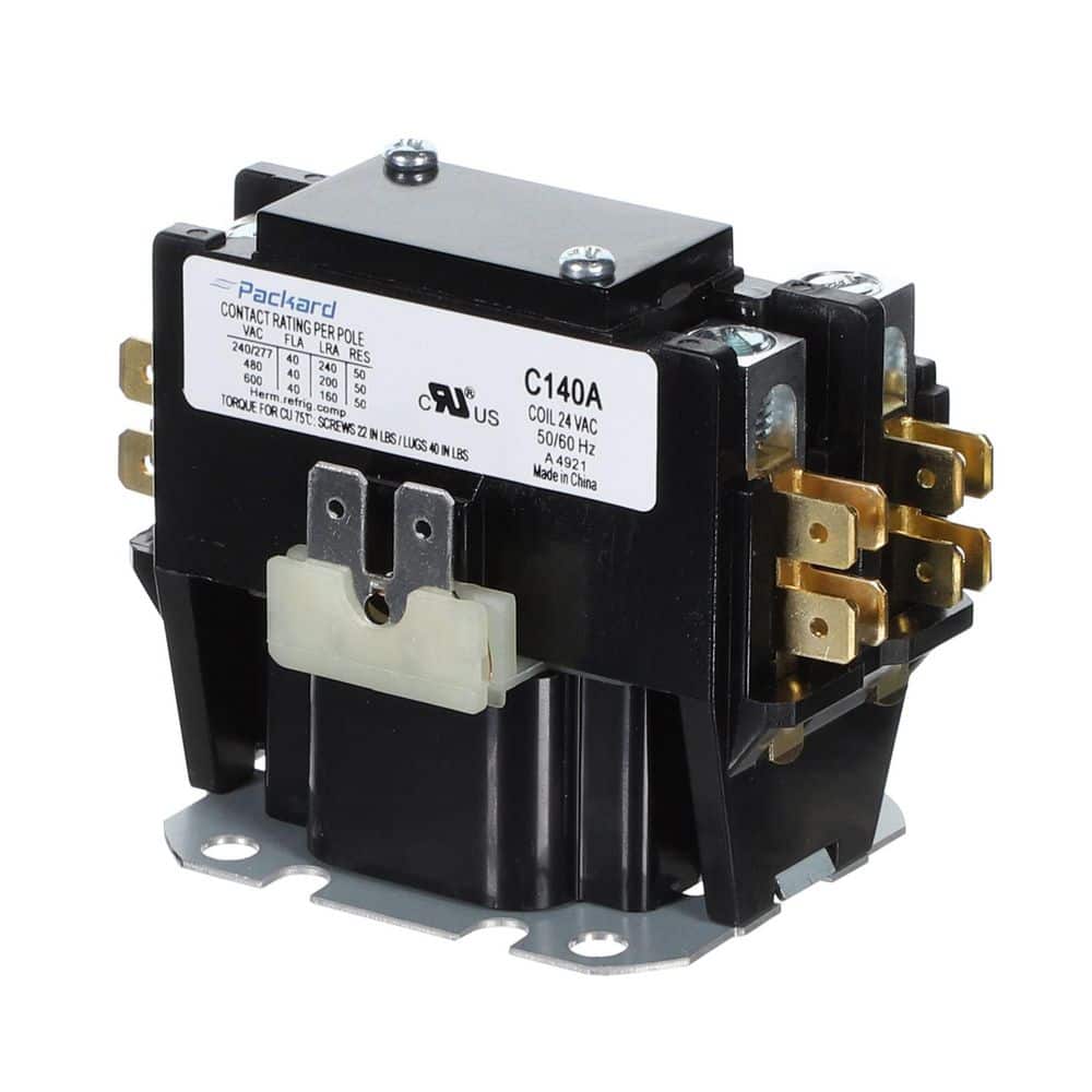 Packard 1 Pole 40 Amp 24 VAC Contactor C140A - The Home Depot