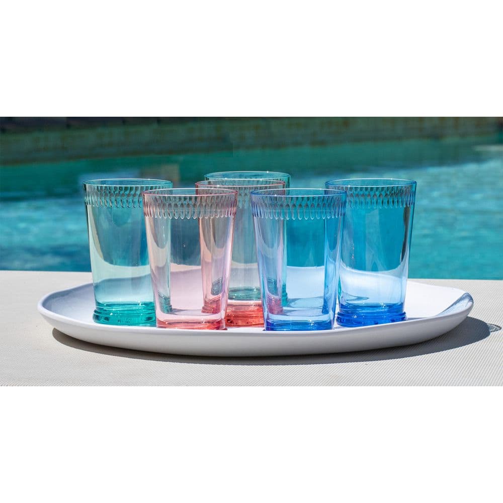 ABODE HOMEWARES Tritan 10 oz. Multi-Colored Acrylic Drinkware Set (Set ...