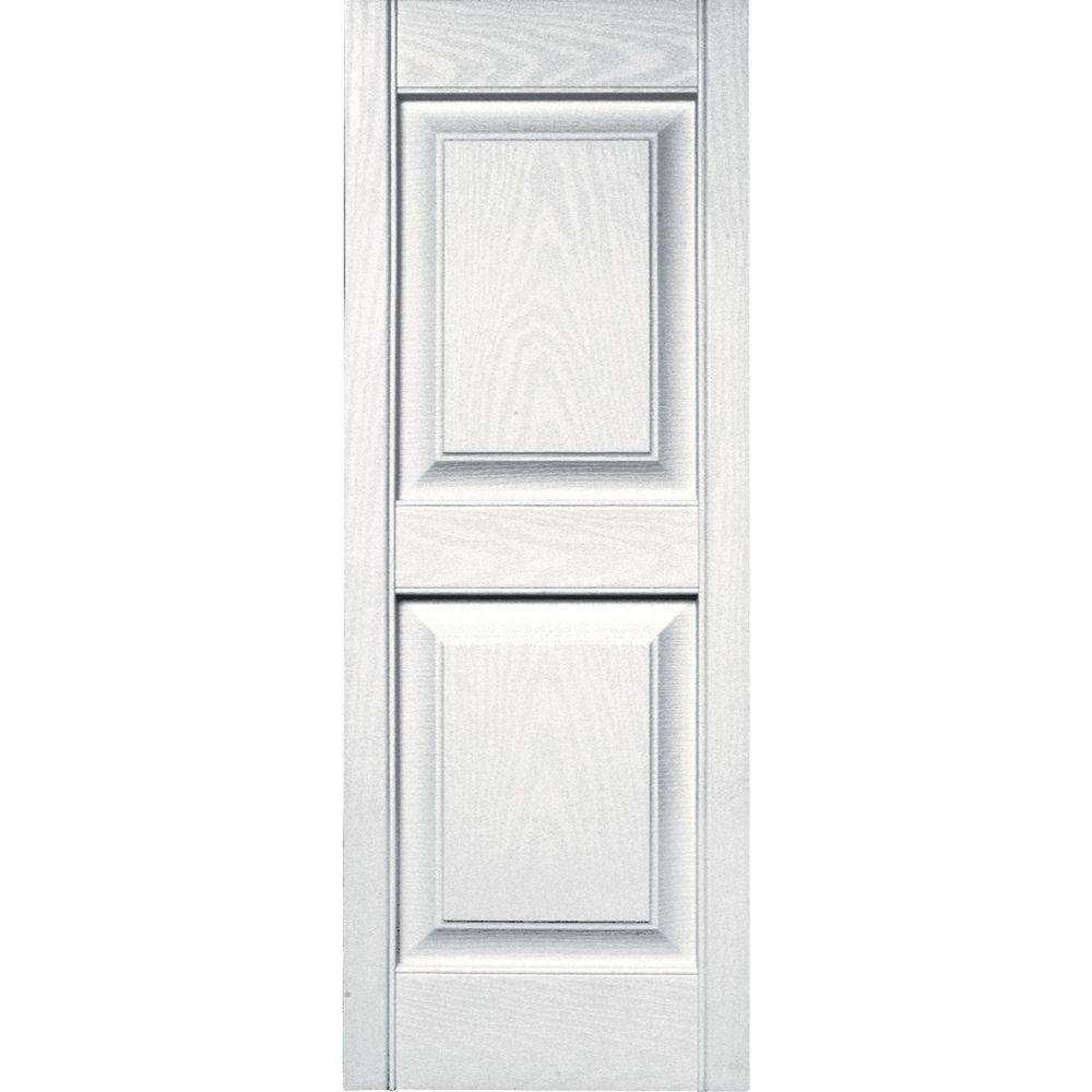 Builders Edge 14.75 in. x 39 in. Raised Panel Vinyl Exterior Shutters ...