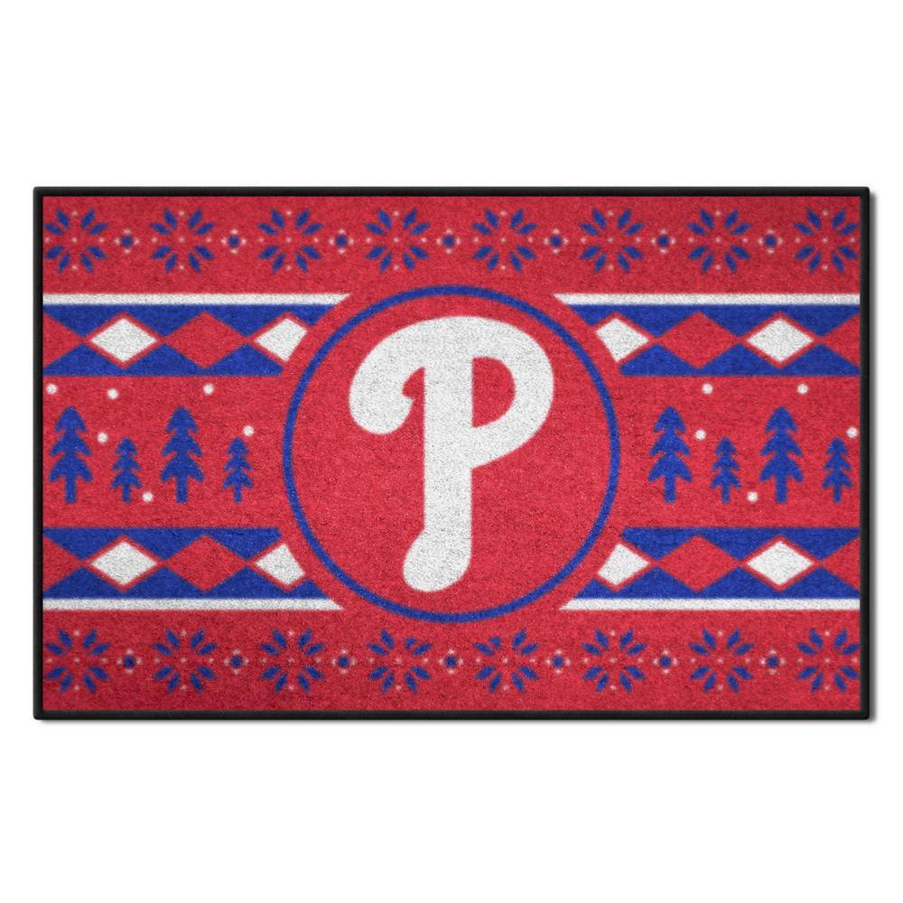 FANMATS Philadelphia Phillies Red Holiday Sweater 1.5 ft. x 2.5 ft ...
