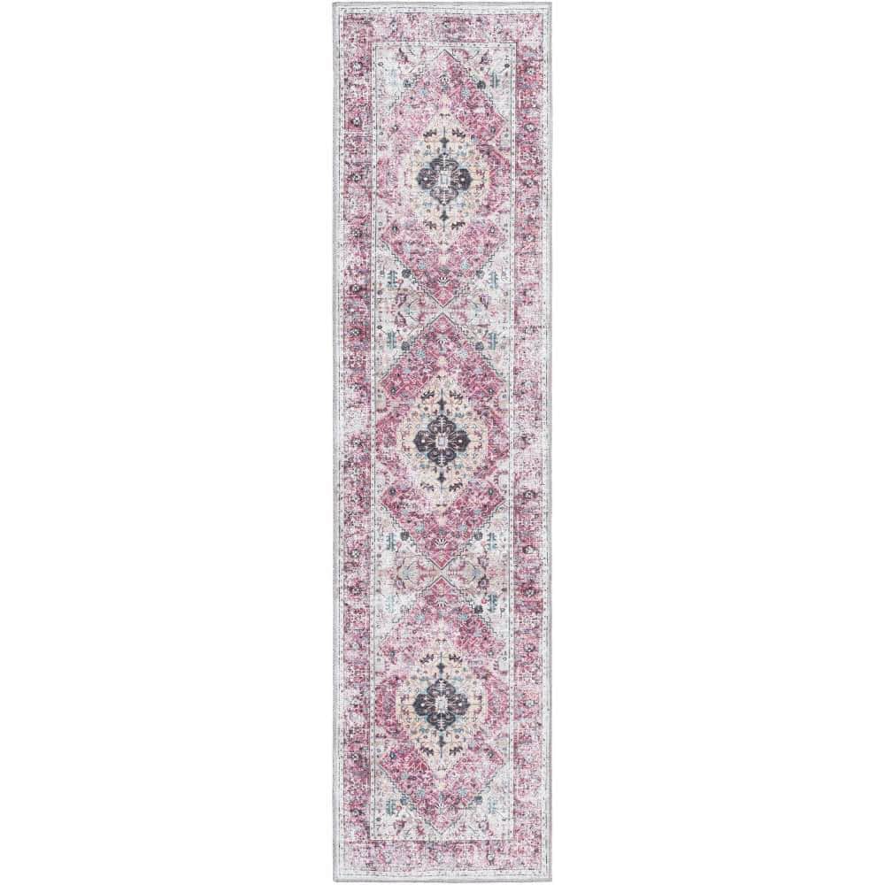 Unique Loom Yara Yash Light Coral Pink 2 ft. x 8 ft. Area Rug 3182173 ...