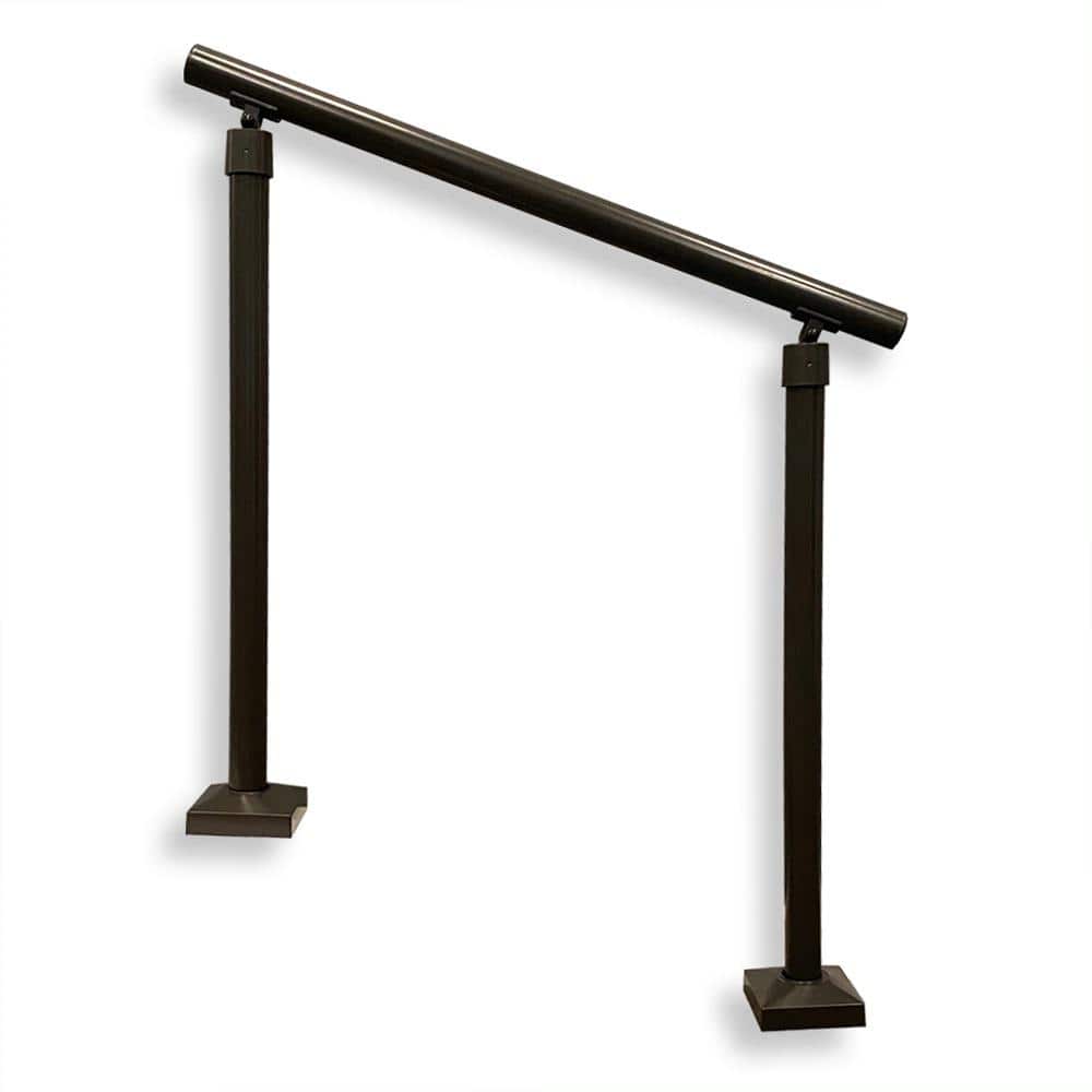 EZ Handrail 1.9 in. x 3 ft. Charcoal Bronze Aluminum Handrail with ...