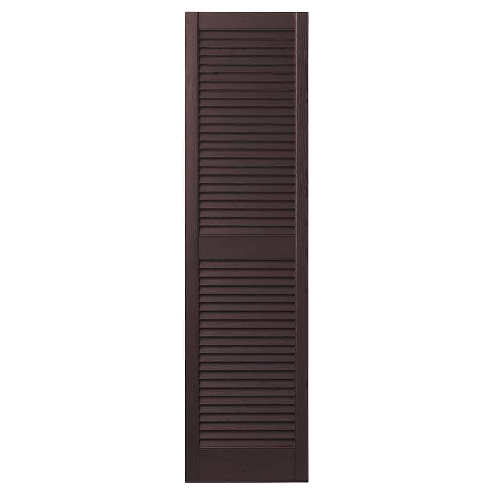 Ply Gem 12 in. x 55 in. Open Louvered Polypropylene Shutters Pair in ...