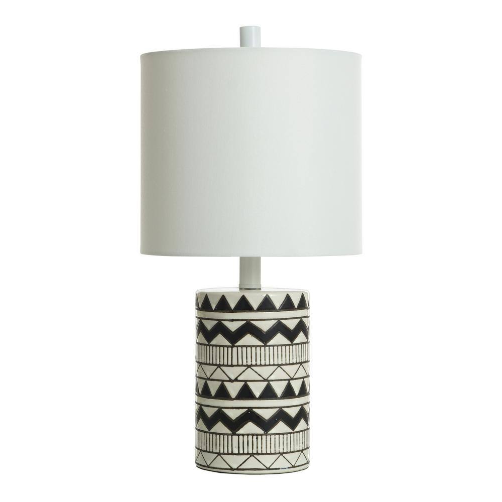 StyleCraft Geometric 19.25 in. Black, White Table Lamp L28100BDS - The ...