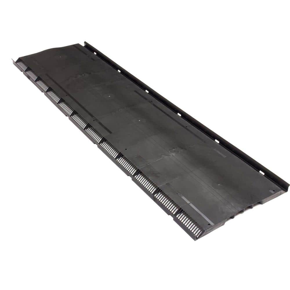 TOP SHIELD 1.1 in. x 14.2 in. x 48 in. Black Plastic Ridge Vent with ...