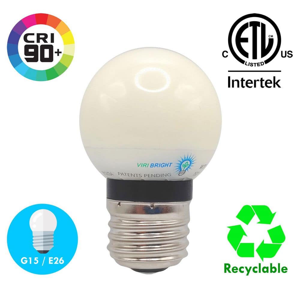 Viribright 25-Watt Equivalent, G16, Non-Dimmable, E26, LED, Light Bulb ...