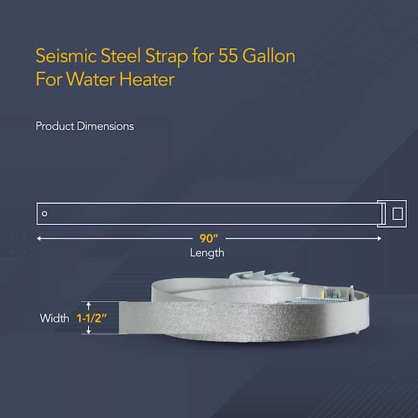 PLUMBFLEX 55 Gal. Seismic Water Heater Restraining Strap in Galvanized ...