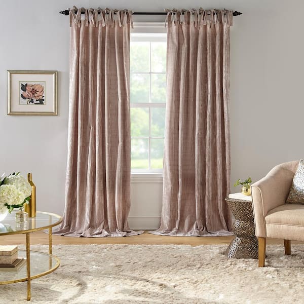 Elrene Korena Taupe Crushed Velvet 52(in)x84(in) Tie Top Light ...