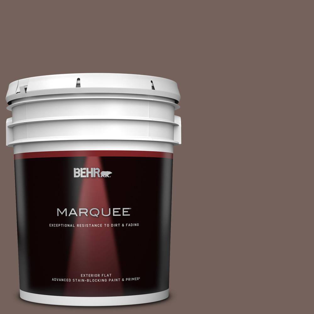 BEHR MARQUEE 5 gal. #730B-6 Sweet Truffle Flat Exterior Paint & Primer ...
