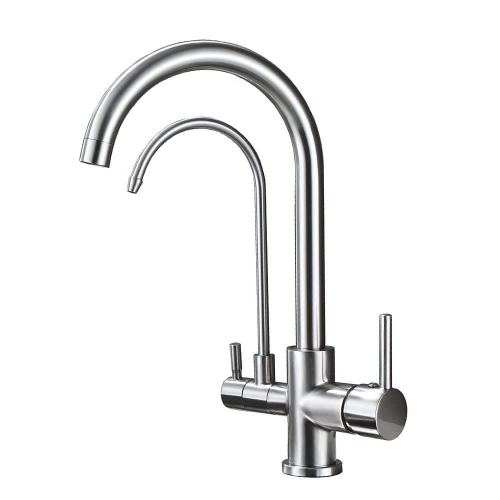 MTTCLE 15 in. H Dual Handle Deck Mount Dual Spout Standard Kitchen ...