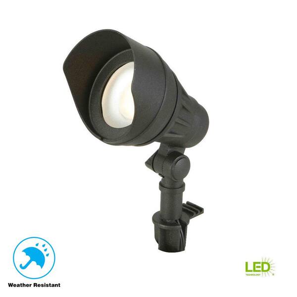 Hampton Bay 75-Watt Equivalent Low-Voltage Black Integrated LED Outdoor ...