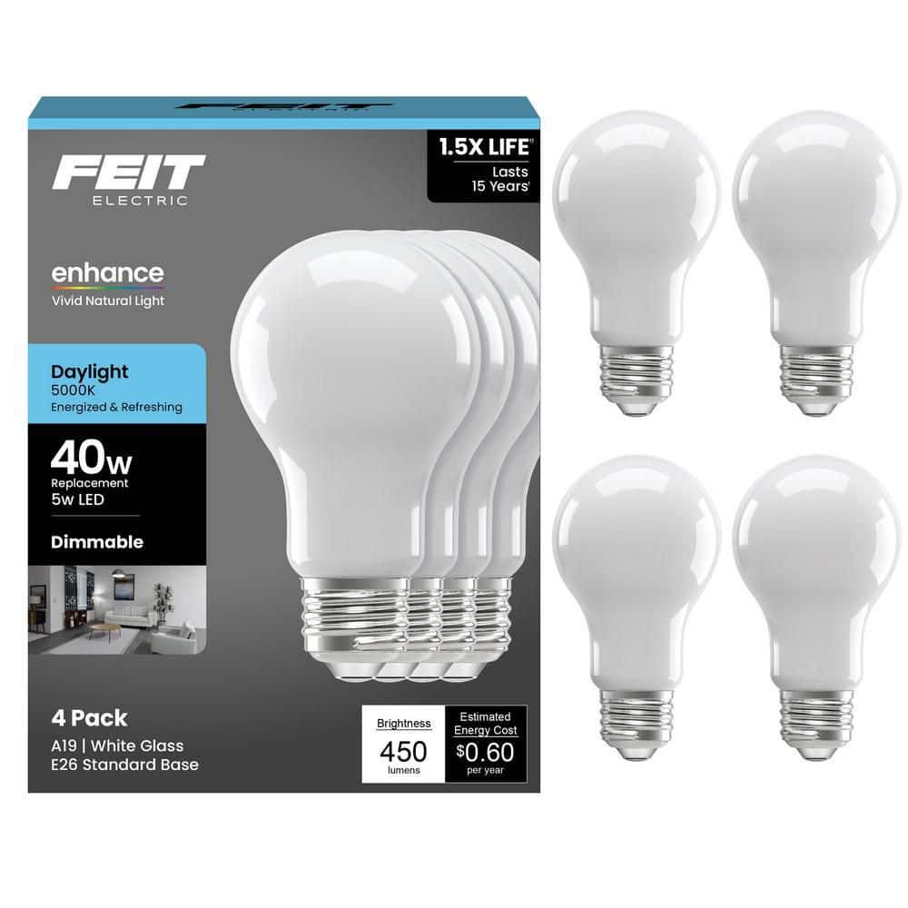 Feit Electric 40-Watt Equivalent A-Style A19 Dimmable CEC 90 CRI ...