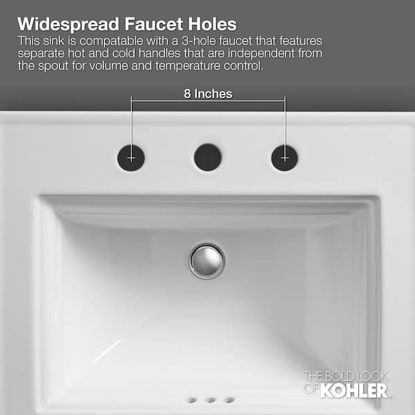 KOHLER Tresham Drop-In Vitreous China Bathroom Sink in White KOHLER Tresham Drop-In Vitreous China Bathroom Sink in White
