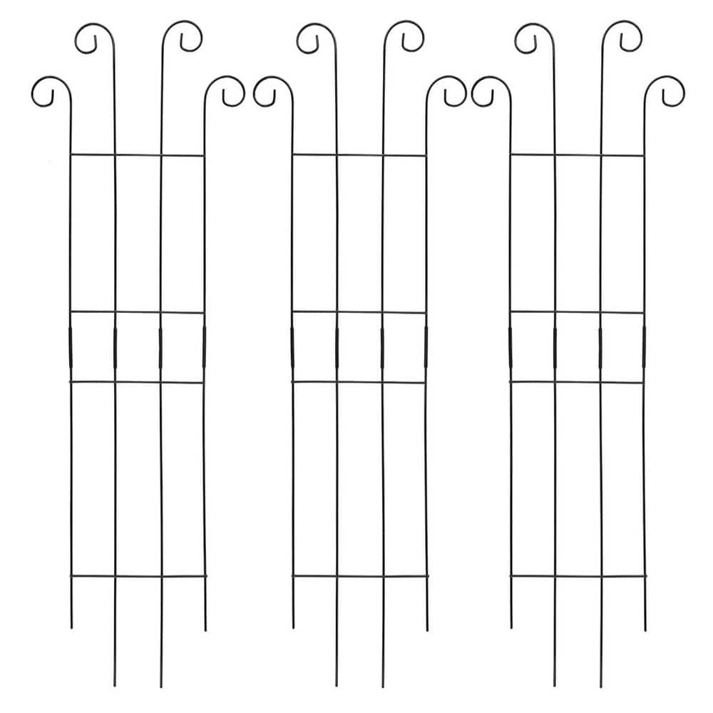 SenQWFa 32 Inch Metal Wave Shape Trellis Black for Climbing Plants ...
