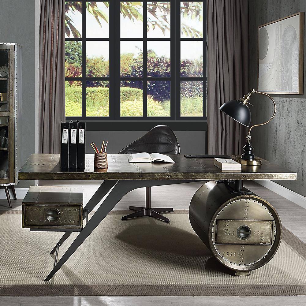 Acme Furniture Brancaster 32 in. Rectangle Bronze Aluminum Finish ...