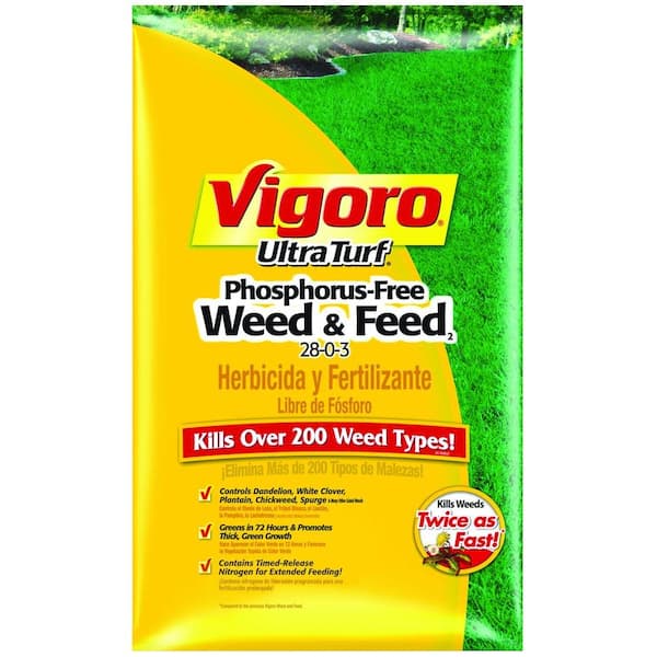 Vigoro Ultra Turf 5M 14 lb. Phosphorus-Free Weed and Feed Fertilizer ...