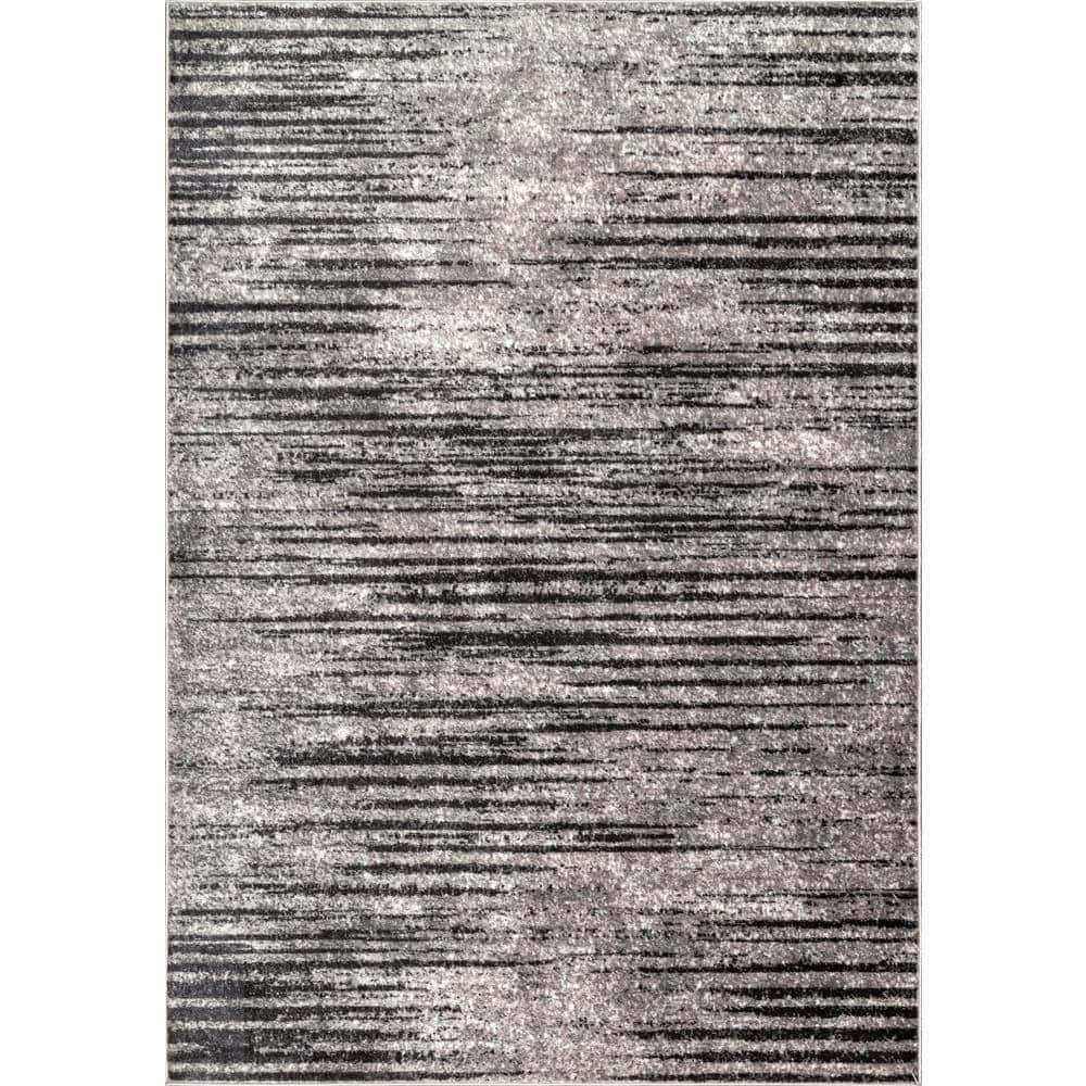 nuLOOM Contemporary Faded Elsa Grey 9 ft. x 12 ft. Area Rug LPCT06A ...