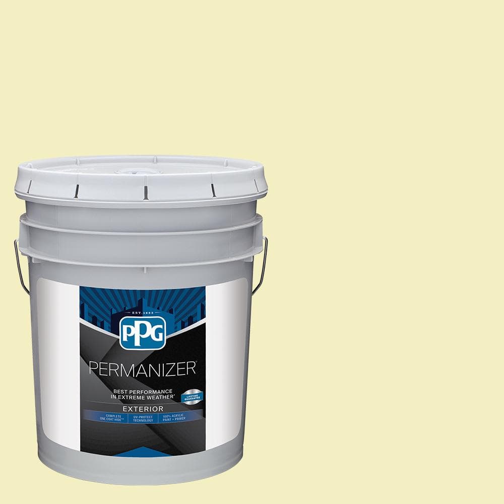 PERMANIZER 5 gal. PPG1212-2 Banana Pudding Satin Exterior Paint PPG1212 ...