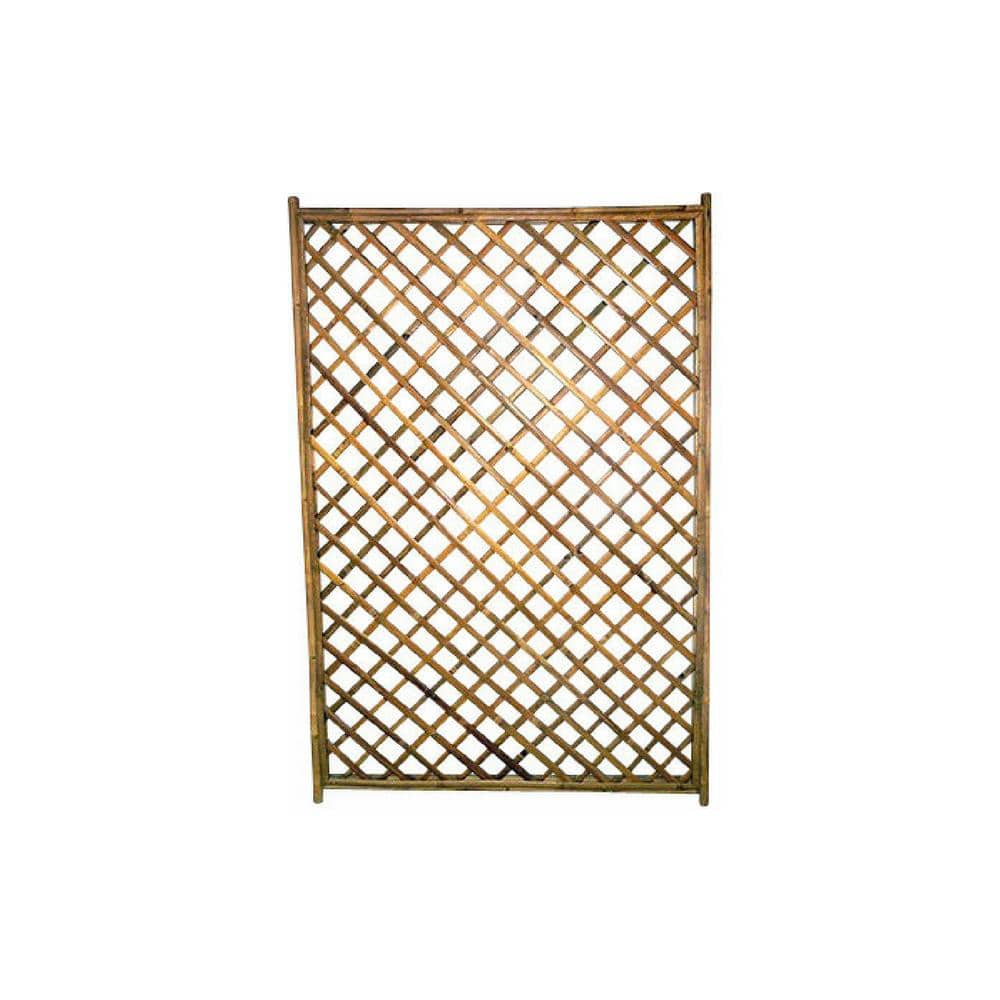 MGP 6 ft. H x 4 ft. W Framed Pressure Treated Bamboo Lattice Pattern ...