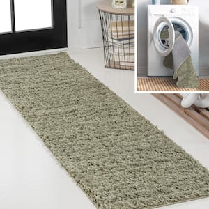 JONATHAN Y Pink 2 ft. x 8 ft. Clayton Coastal Solid Glam Shag Machine ...