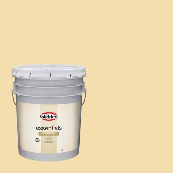 Glidden Essentials 5 gal. PPG1209-3 Dusty Yellow Satin Exterior Paint ...