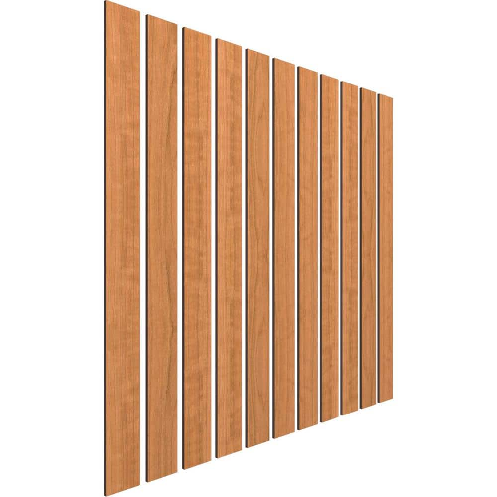 Ekena Millwork 48-in H x-3/8-in T Adjustable Wood Slat Wall Panel Kit w ...