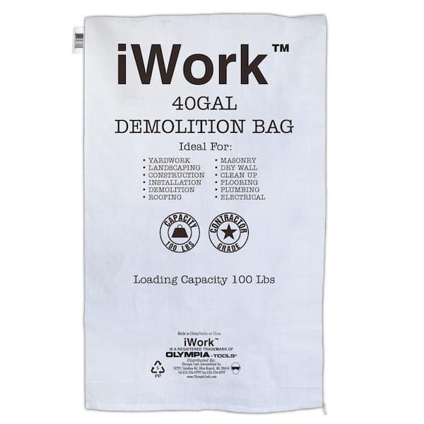 iWork 40 Gal. Contractor Trash Demolition Bags (100-Count) 83-659-220