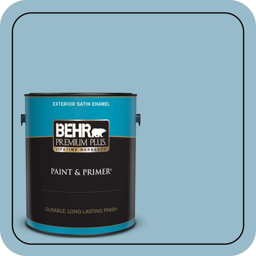 BEHR PREMIUM PLUS 1 gal. #S480-3 Sydney Harbour Satin Enamel Exterior ...
