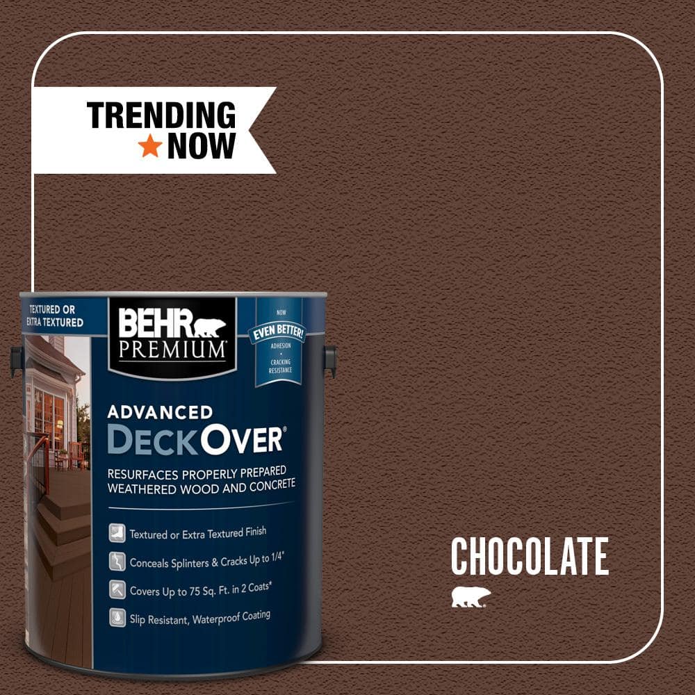 BEHR Premium Advanced DeckOver 1 gal. #SC-129 Chocolate Textured Solid ...