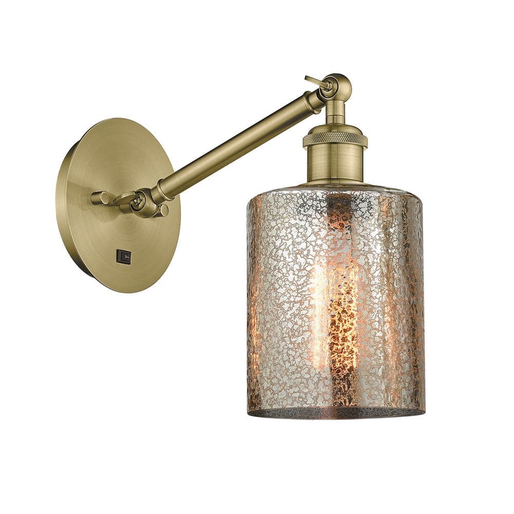 Innovations Cobbleskill 1-Light Antique Brass, Mercury Wall Sconce with ...