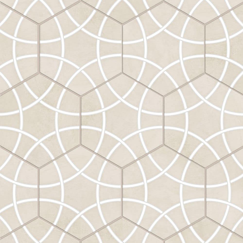Merola Tile Bari Hex Sand Deco 11 in. x 13 in. Porcelain Floor and Wall ...